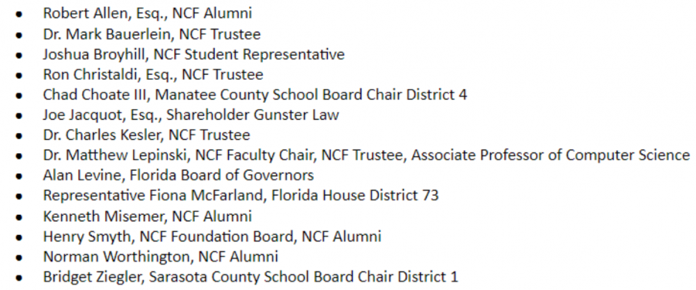 New College Presidential Search Committee members have been announced ...
